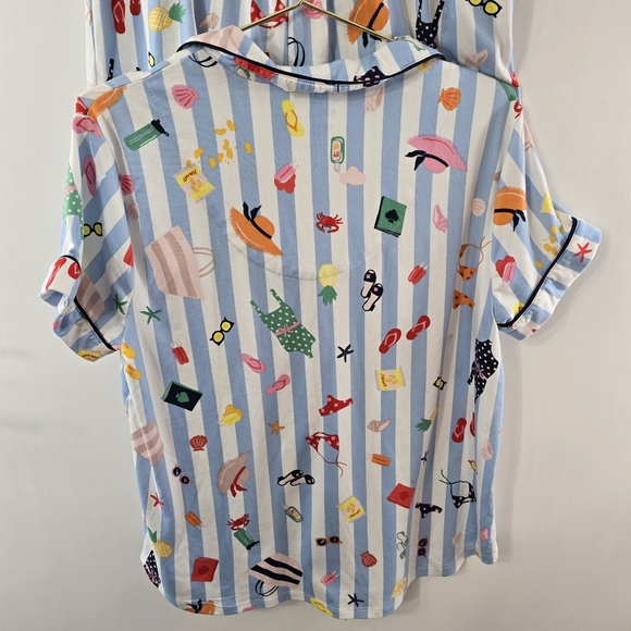 kate spade | Intimates & Sleepwear | Kate Spade Aqua Stripe Pajamas Pjs ...